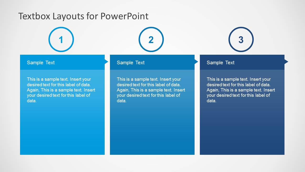 3 Column Text Boxes Slide Design For PowerPoint With Numbered List