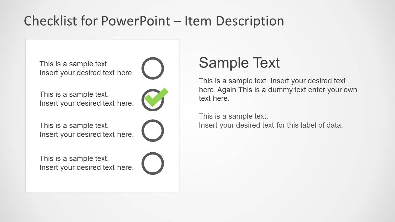 Checklist Layout Design For PowerPoint SlideModel