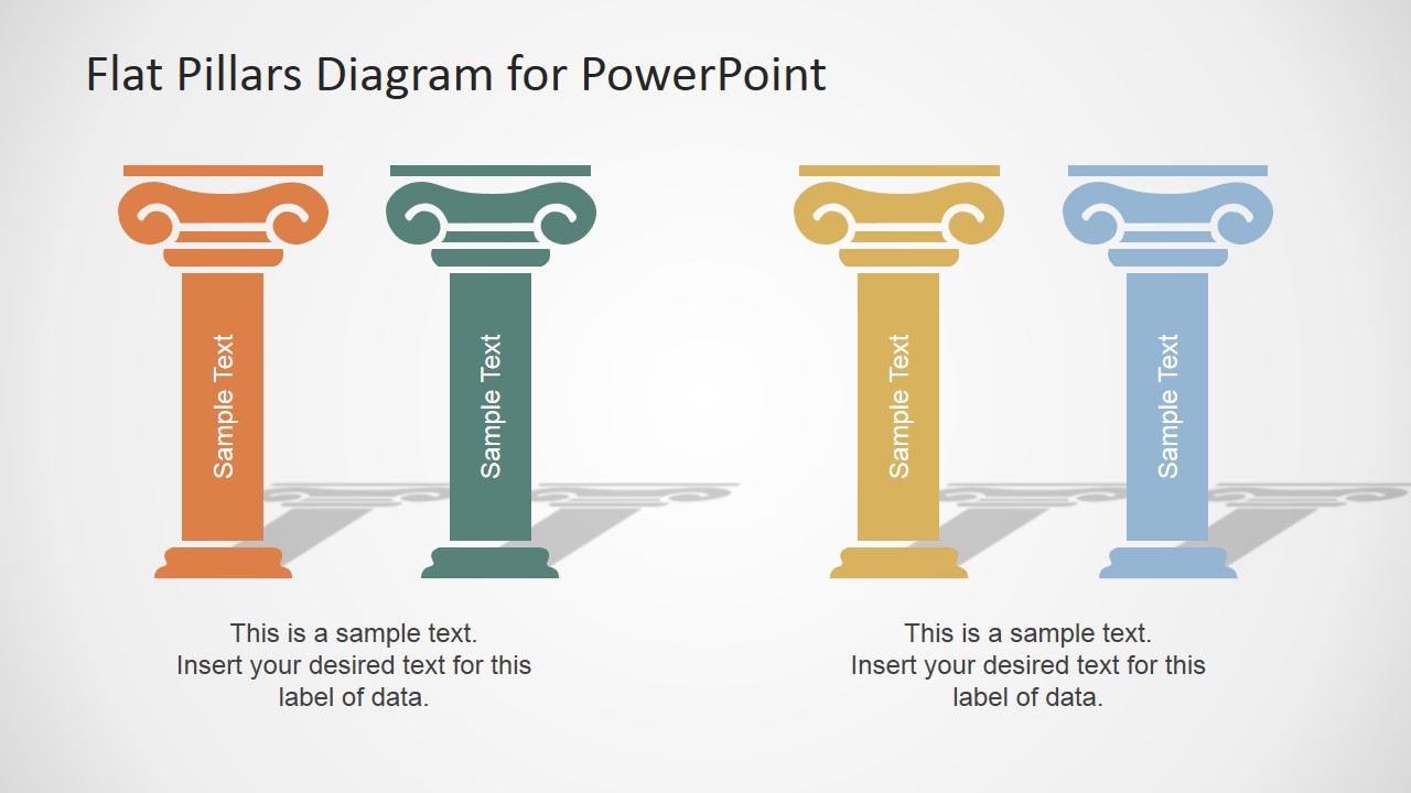 Flat Pillars Diagram For PowerPoint SlideModel