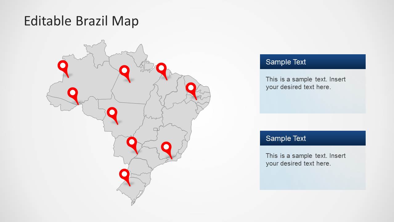 Editable Brazil Map Template for PowerPoint - SlideModel