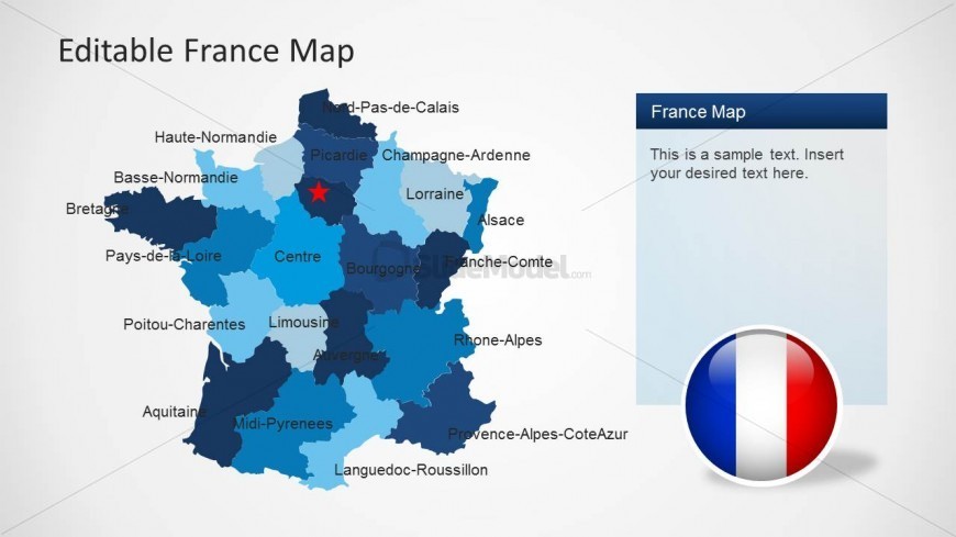 France Map with States for PowerPoint - SlideModel