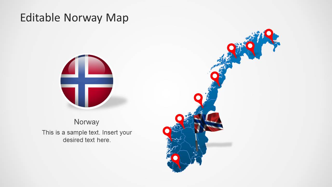 Editable Norway Map Template for PowerPoint - SlideModel