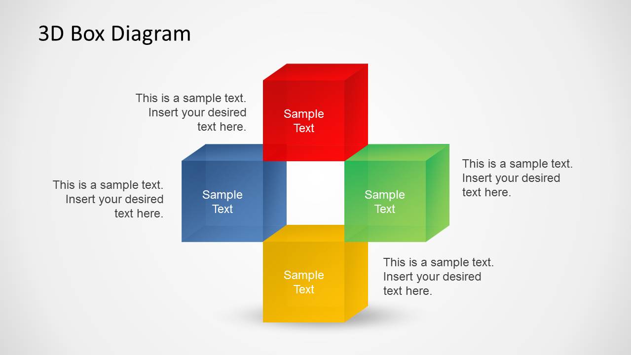 3D Box Diagrams With Text Boxes For PowerPoint SlideModel