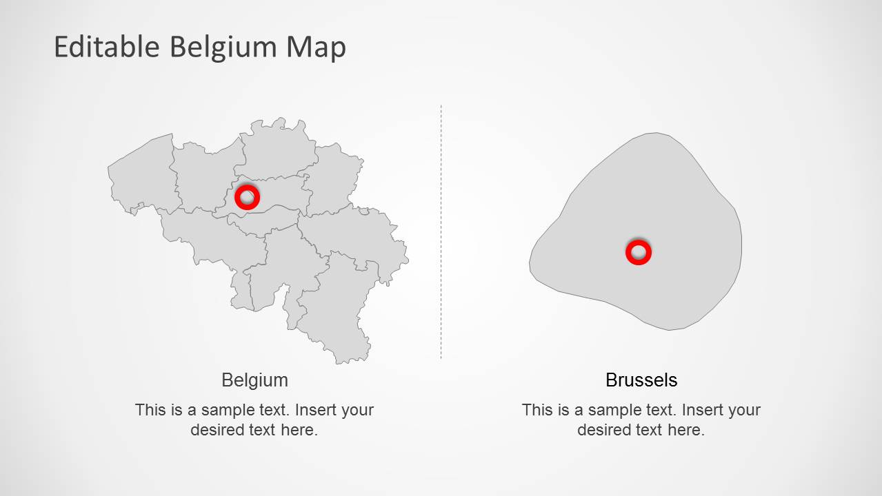 Editable Belgium Map Template for PowerPoint - SlideModel