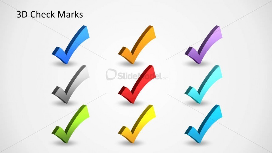 Colorful 3D Check Marks Shapes for PowerPoint - SlideModel