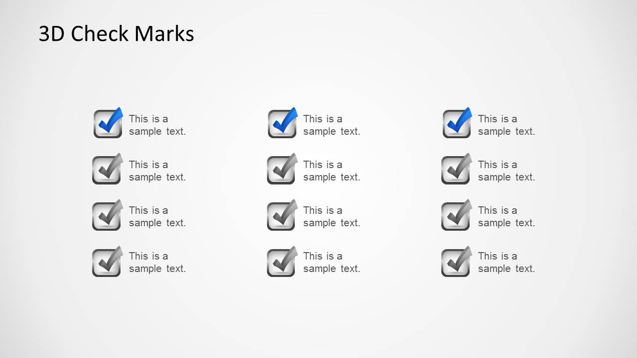 3D Check Marks Template for PowerPoint - SlideModel