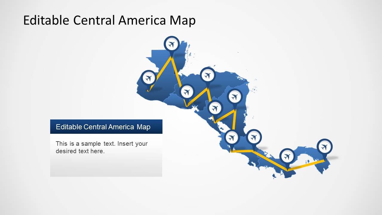 Central America Map Template for PowerPoint - SlideModel