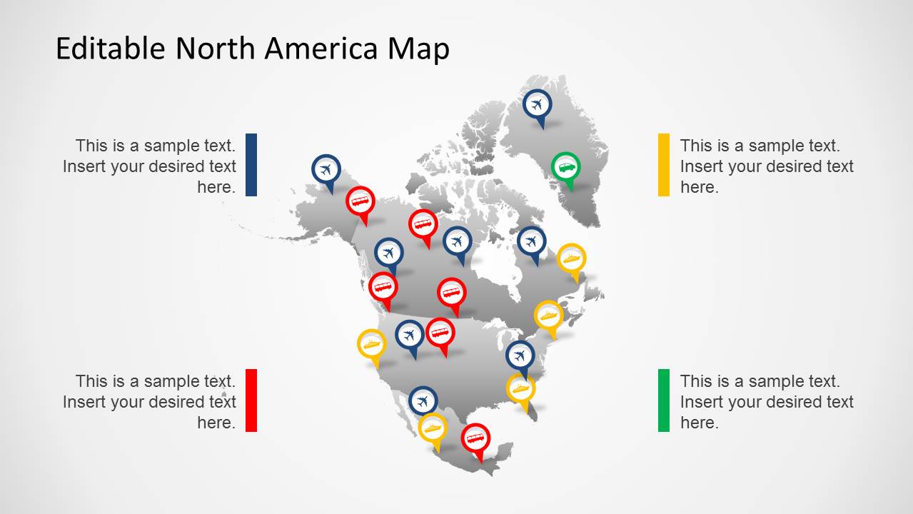 North America Map Template for PowerPoint - SlideModel