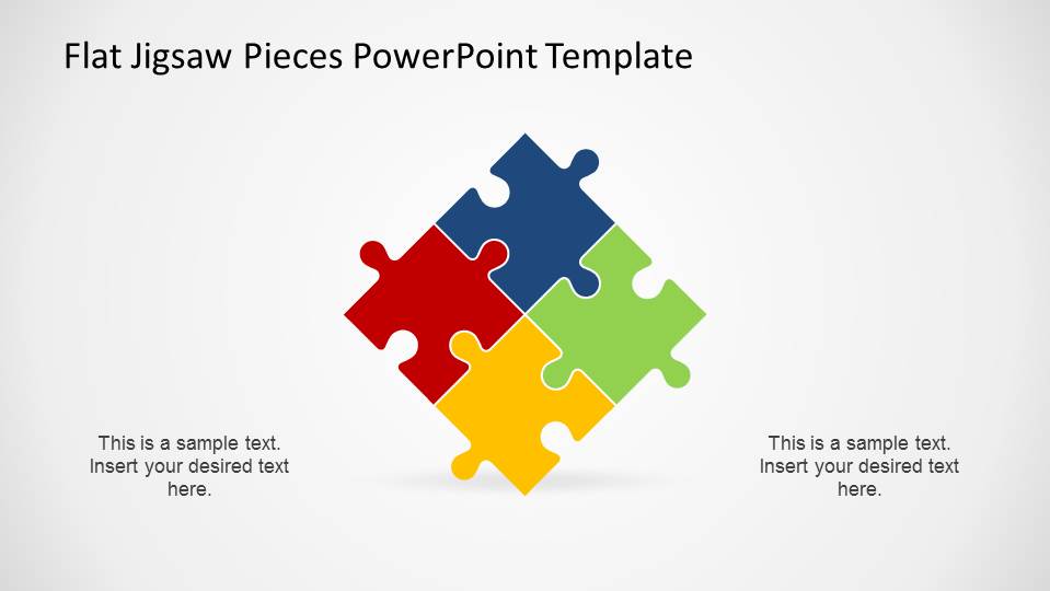 Inclined Square Created With Four PowerPoint Jigsaw Pieces SlideModel