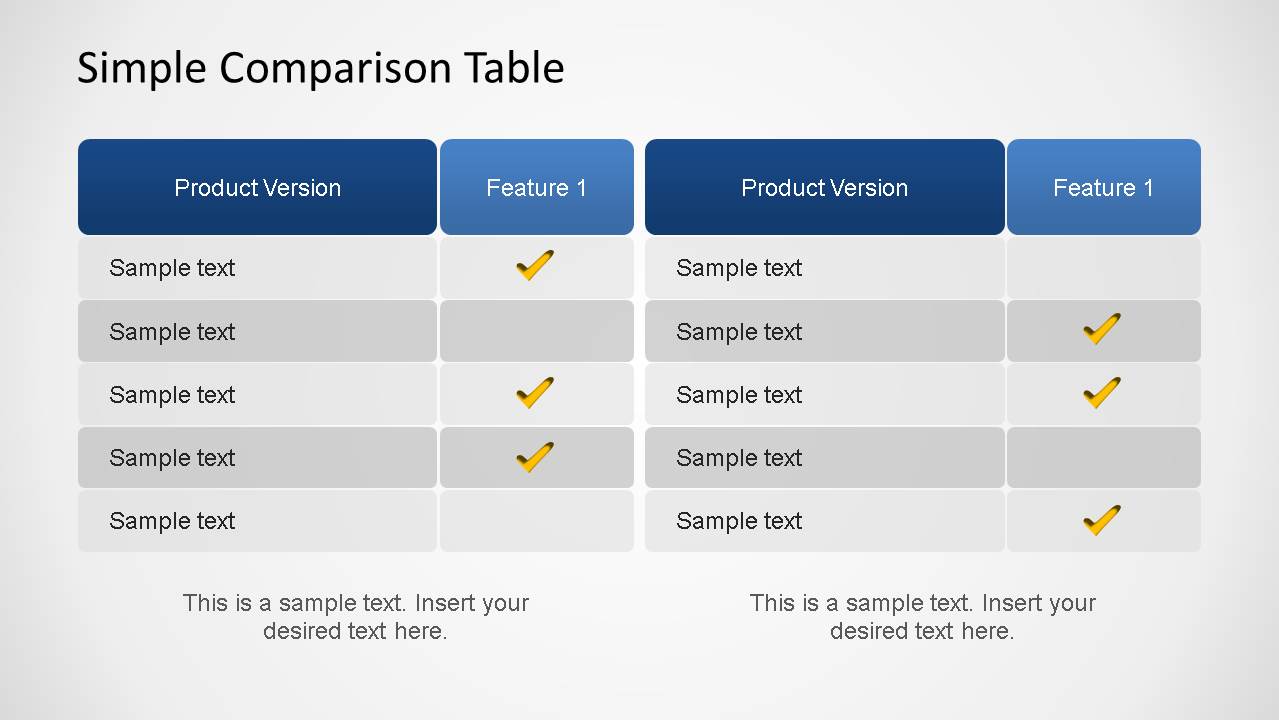 Simple Comparison Table PowerPoint Template - SlideModel