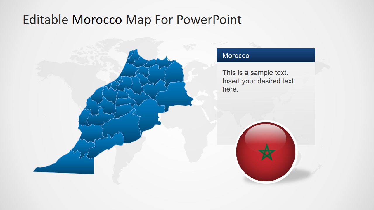 Editable Morocco PowerPoint Map - SlideModel Editable Morocco PowerPoint Map - SlideModel