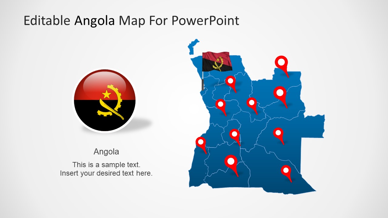 Angola Map and Flag Badge PPT - SlideModel Angola Map and Flag Badge PPT - SlideModel