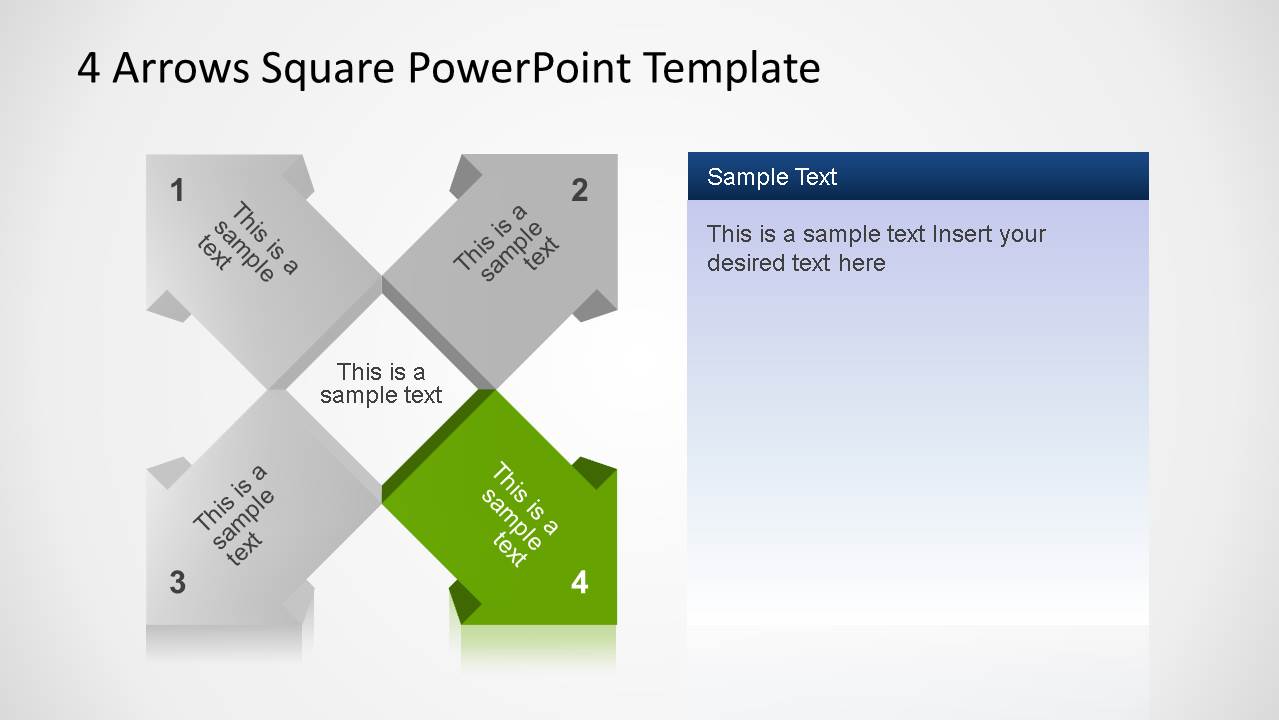 4 Arrows Square PowerPoint Template - SlideModel