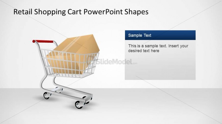 Shopping Cart with Package PowerPoint Shapes - SlideModel