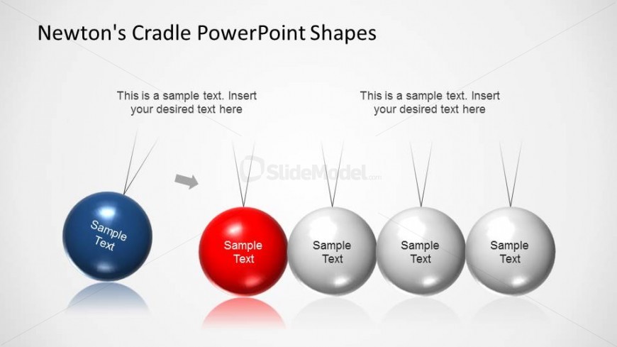 Newtons Cradle PowerPoint Shapes Colliding - SlideModel