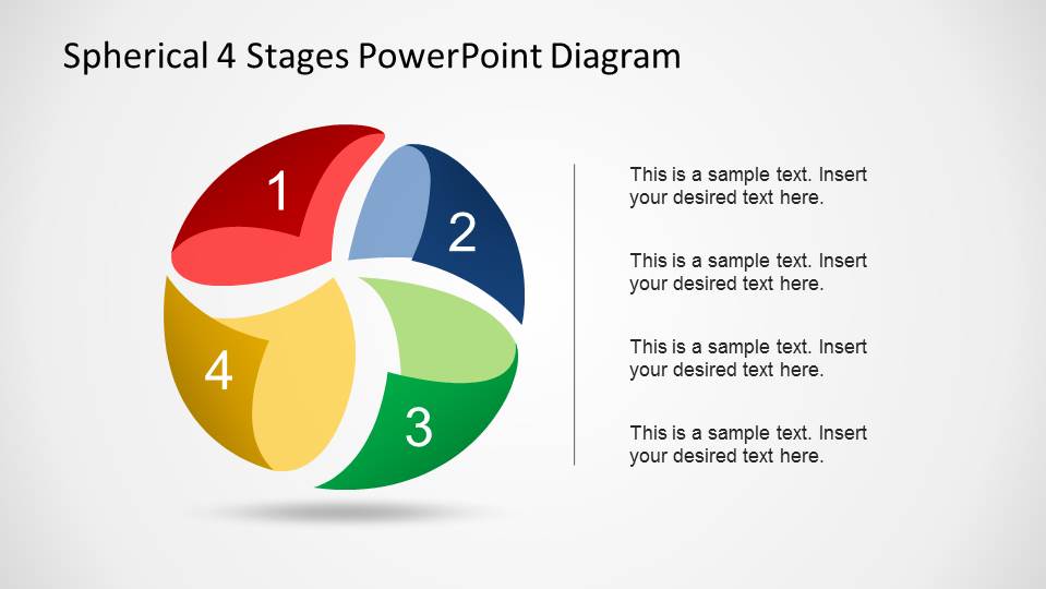 Spherical 4 Stages PowerPoint Diagram - SlideModel