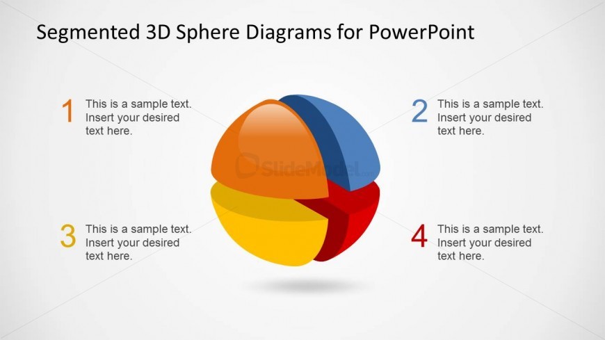 3D Segmented Sphere Four Quadrants Slide Design - SlideModel 3D Segmented Sphere Four Quadrants Slide Design - SlideModel