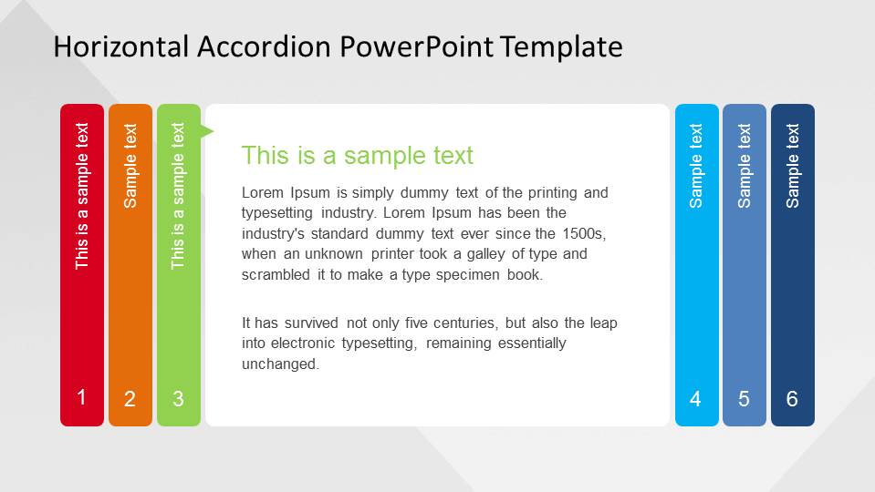 Horizontal Accordion PowerPoint Template & Presentation Slides