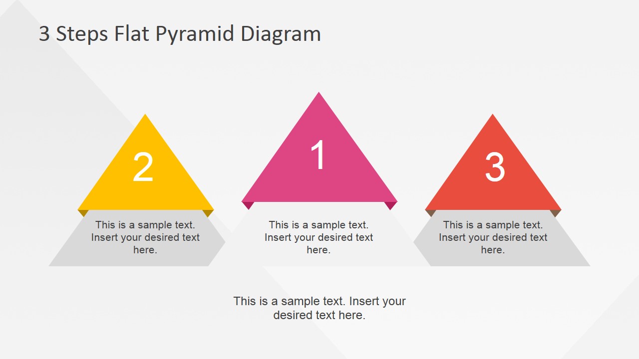 3 Steps Flat Pyramid Diagram - SlideModel