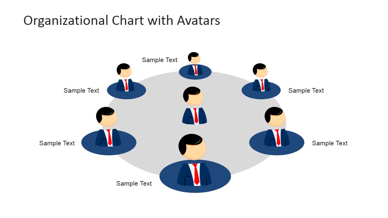 Organizational Chart Template with Avatars for PowerPoint - SlideModel