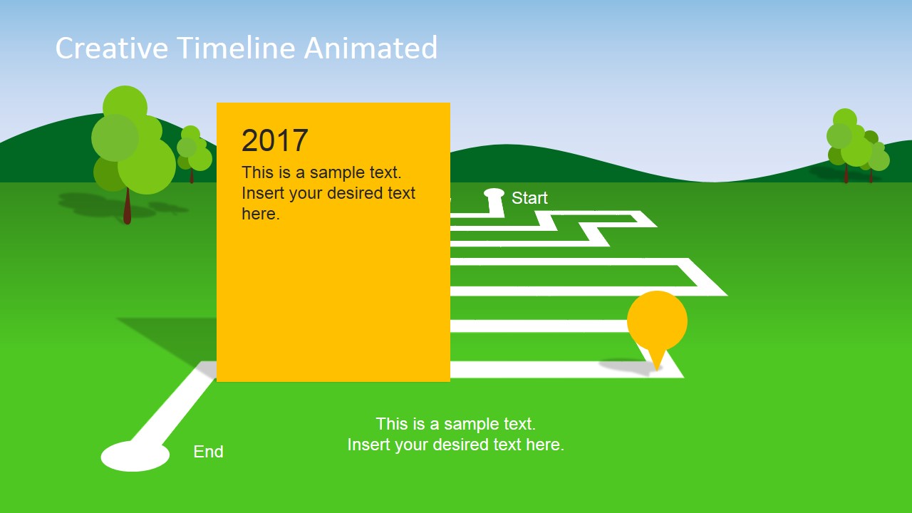 Animated Landscape PowerPoint Timeline SlideModel