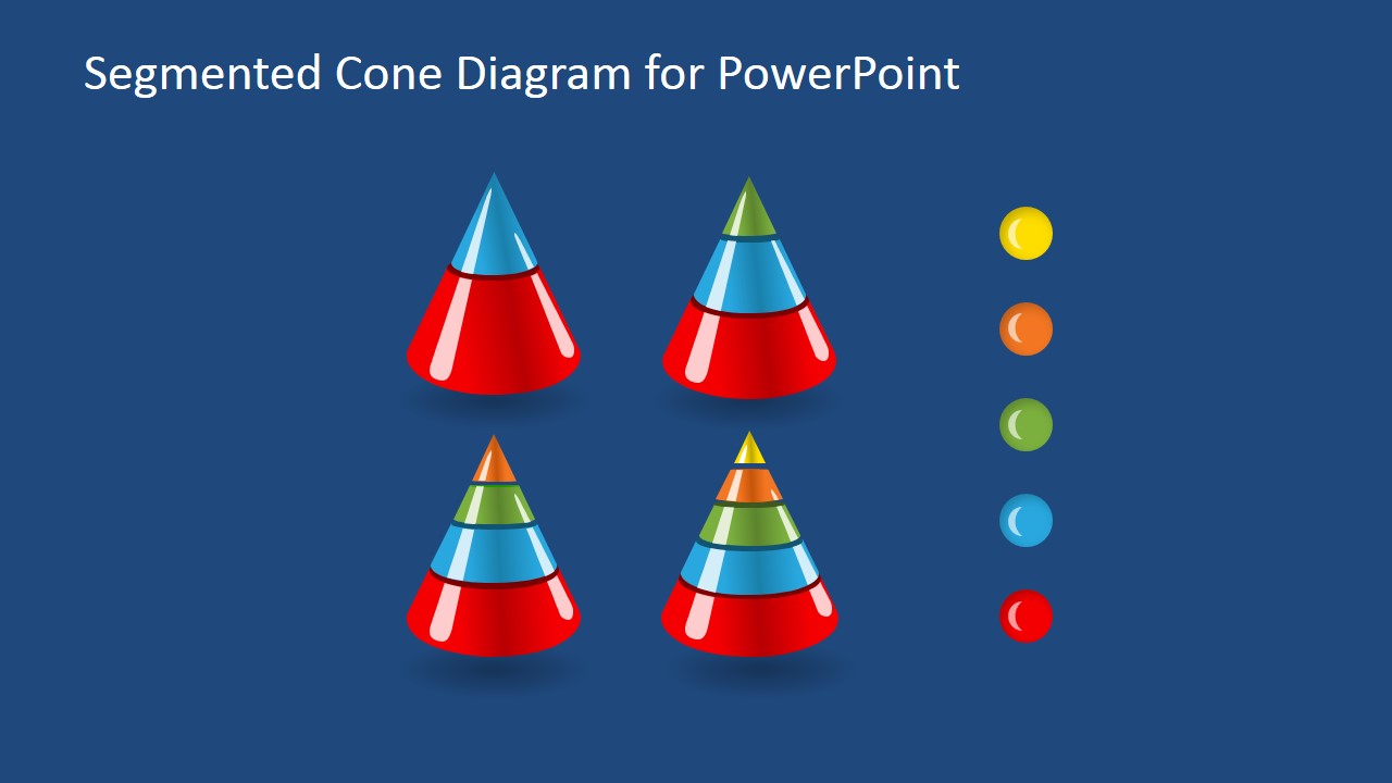Creative Segmented 3D Cone Diagrams for PowerPoint - SlideModel Creative Segmented 3D Cone Diagrams for PowerPoint - SlideModel