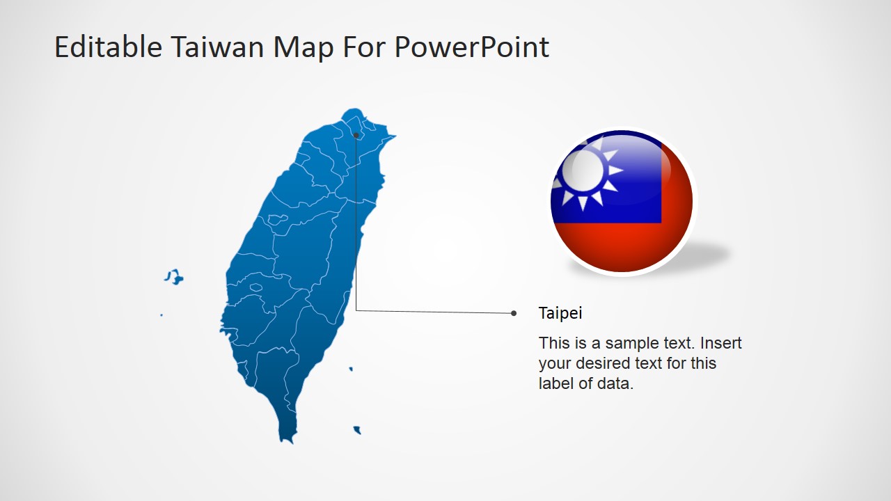 Taiwan Editable PowerPoint Map - SlideModel