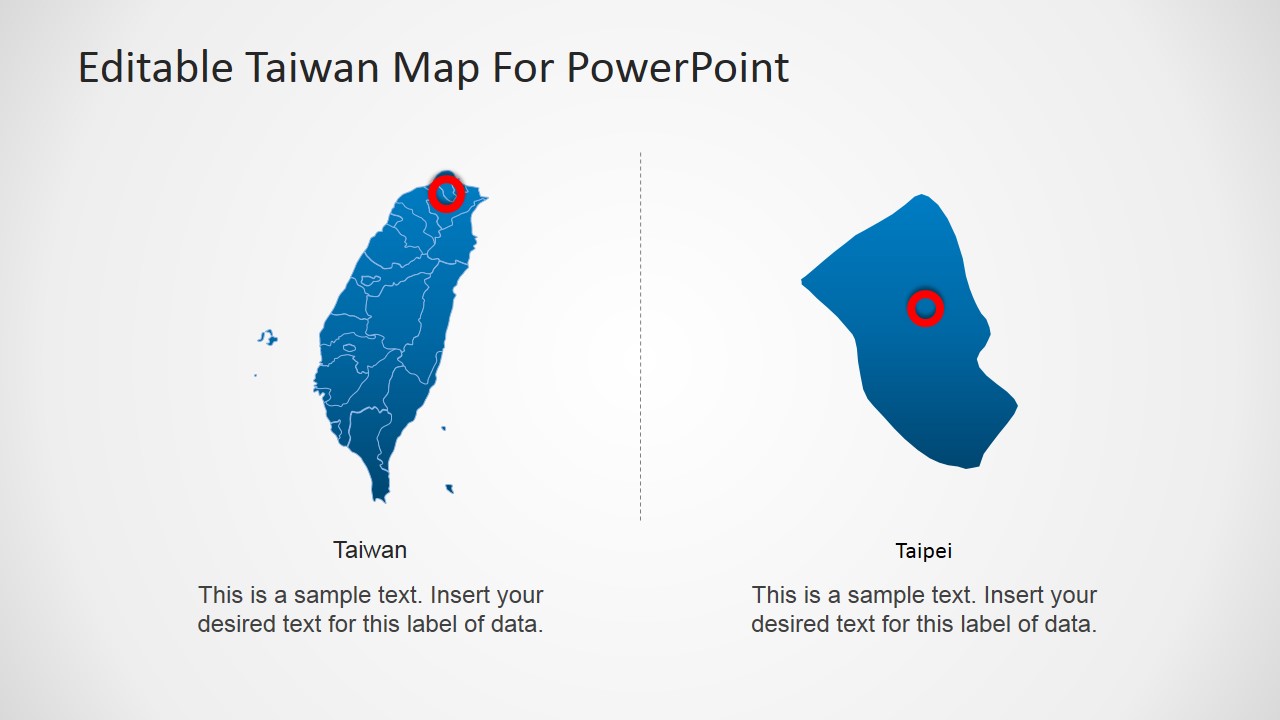 Taiwan Editable PowerPoint Map - SlideModel