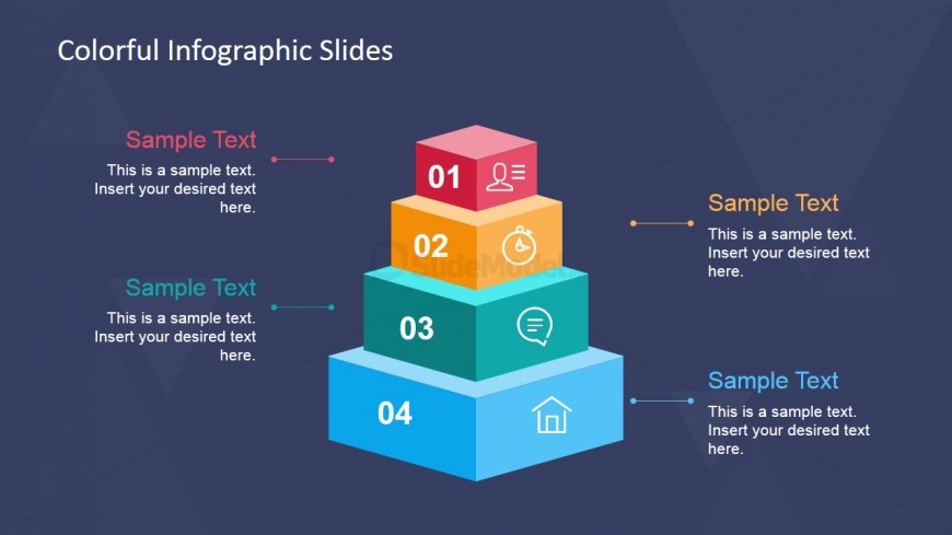 4 Levels Staged Diagram with Square Base - SlideModel 4 Levels Staged Diagram with Square Base - SlideModel