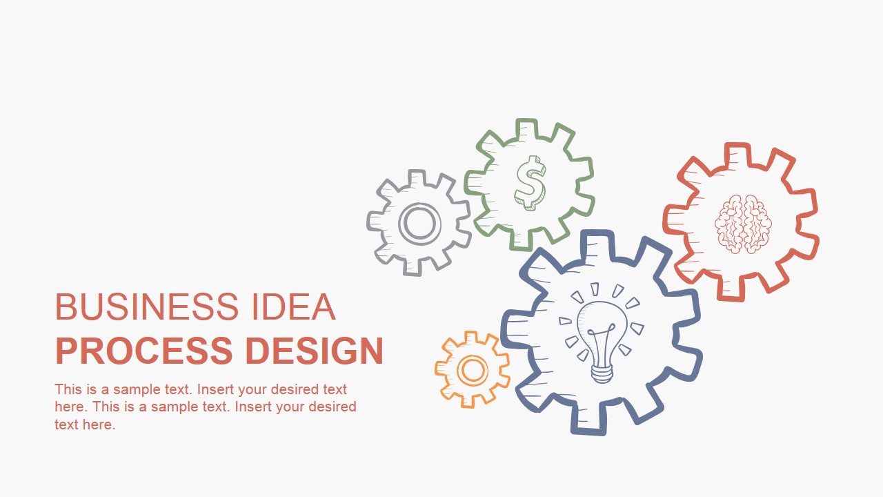 Light Business Idea Process Slides for PowerPoint - SlideModel