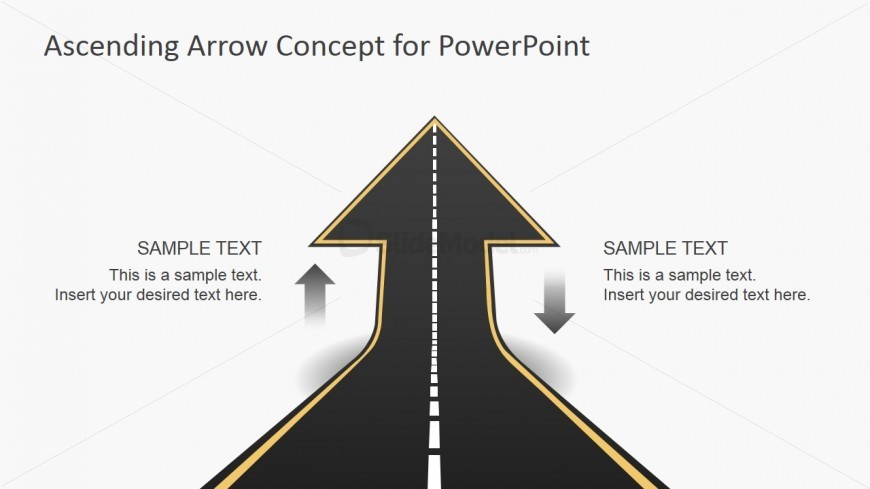 Straight Road Turning Ascending Arrow Picture - SlideModel