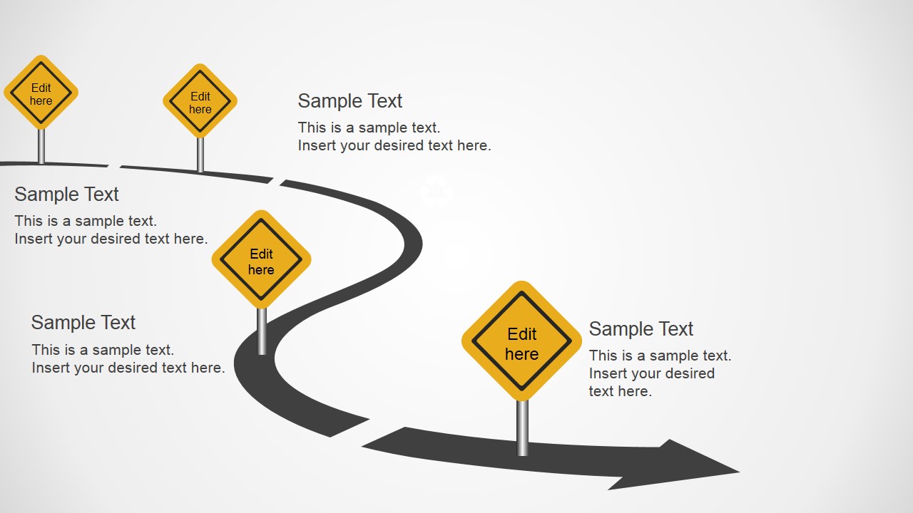 Curved Road Map Concept for PowerPoint - SlideModel