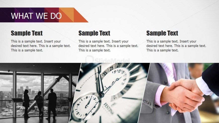 What We Do Section of PowerPoint Deck - SlideModel