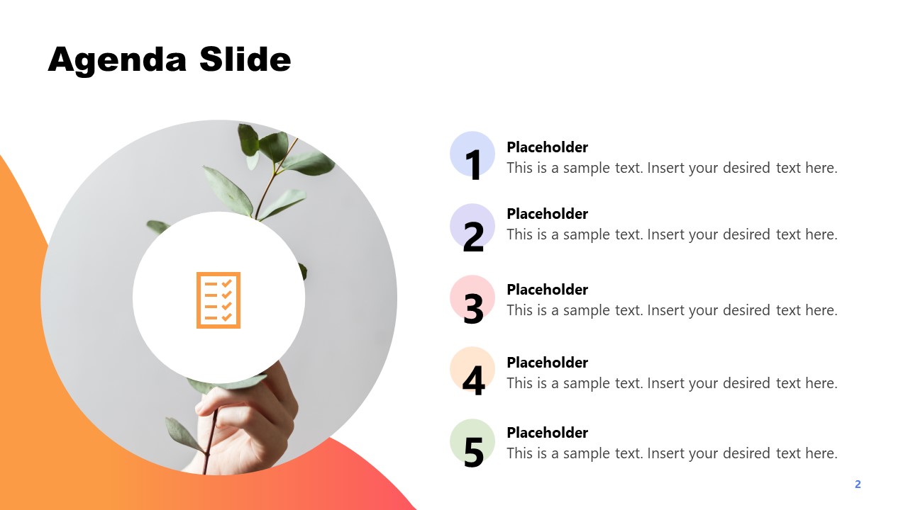 Editable Agenda PPT Slide - SlideModel