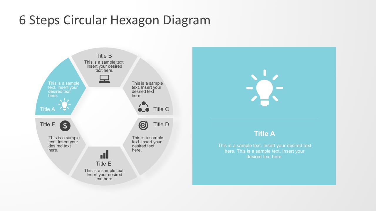 6 Step Hexagon Powerpoint Diagram