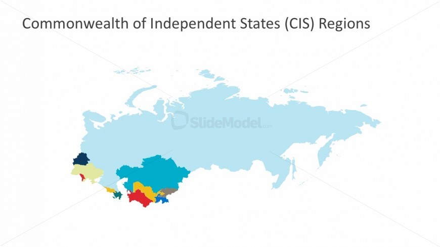CIS and Asia Regional PowerPoint Map - SlideModel