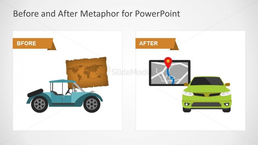PowerPoint Slide of Car Metaphor Shapes - SlideModel