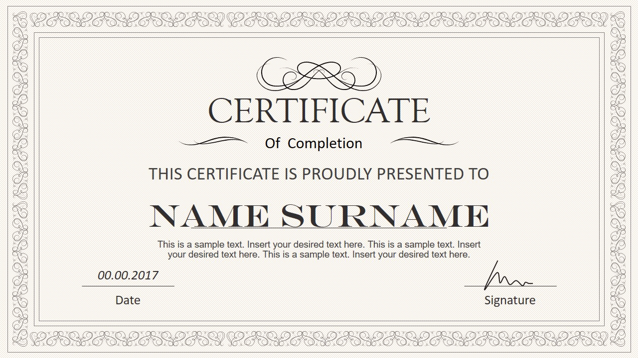 Template Certificate Ppt Denah