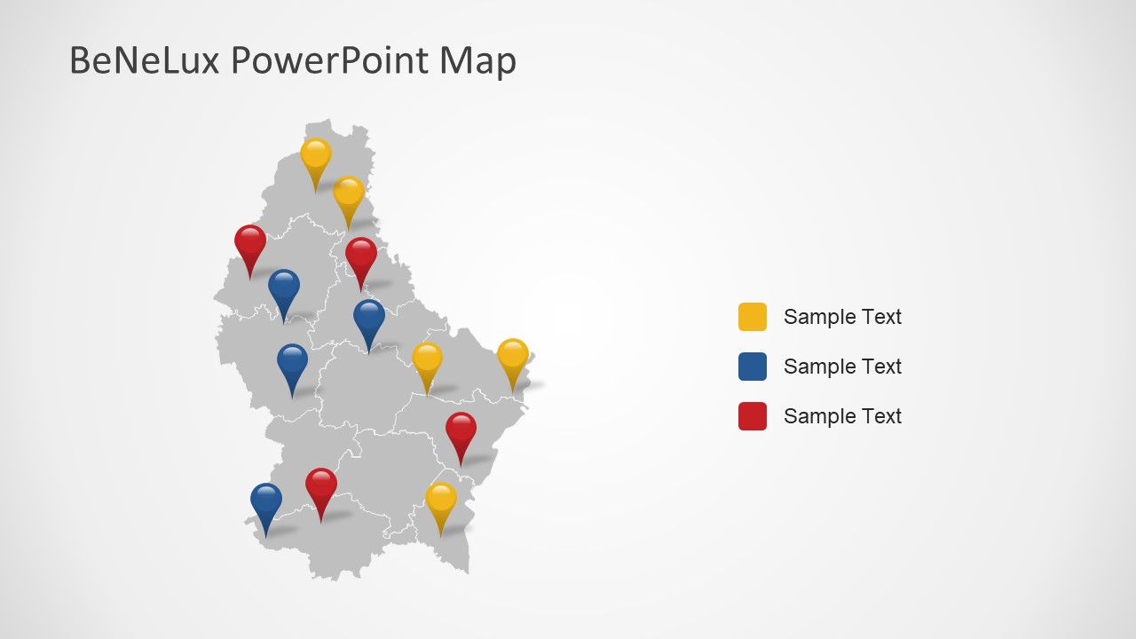 Benelux Political Region PowerPoint Map - SlideModel
