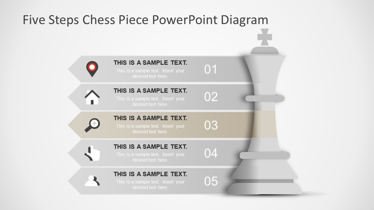 Five Steps Chess Piece PowerPoint Diagram - SlideModel