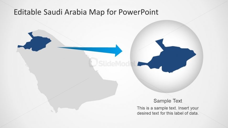 Close Up of Region of Saudi Arabia Map Slide - SlideModel