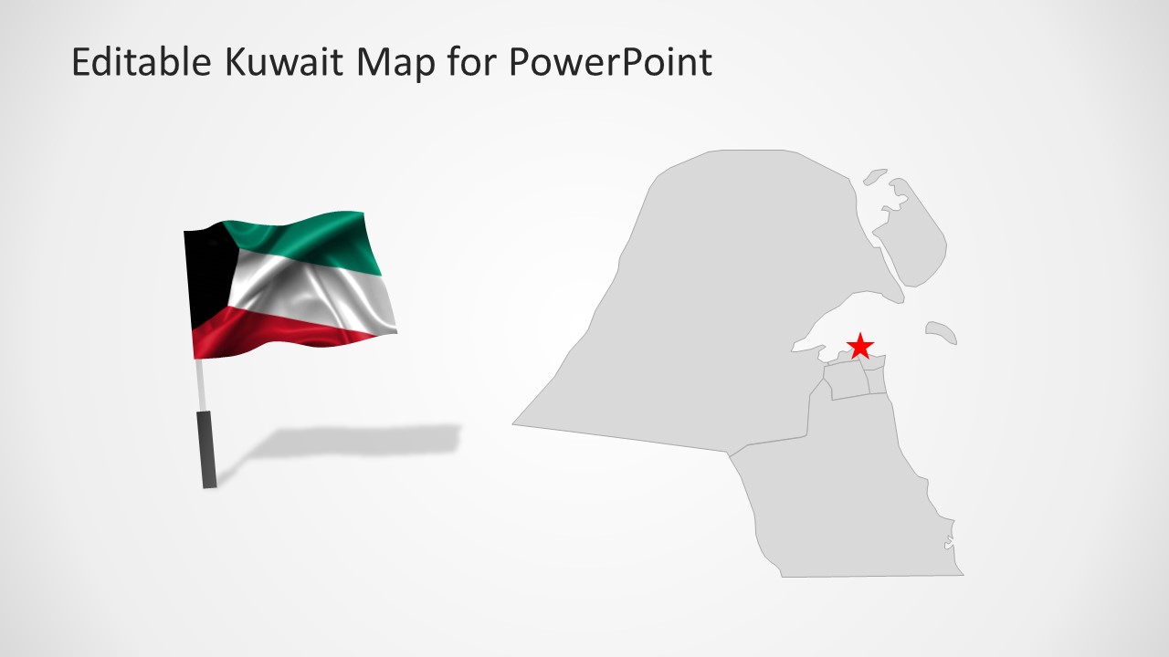 Editable Kuwait PowerPoint Map Template - SlideModel