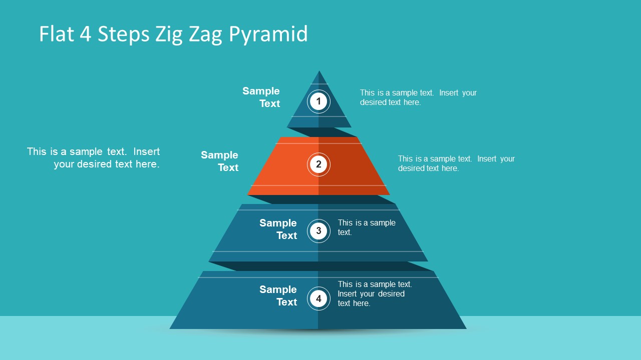 Flat Design 4 Steps Pyramid - SlideModel
