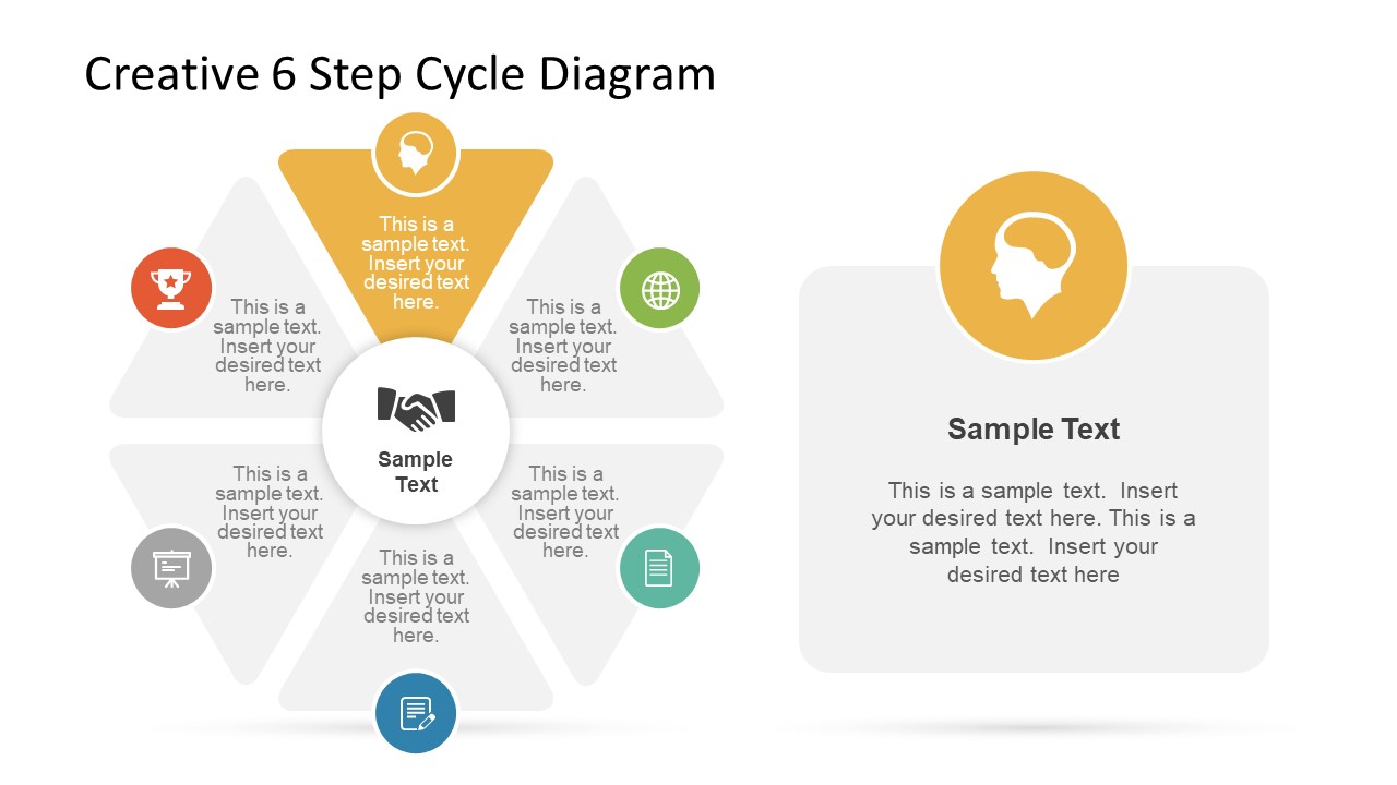 Creative 6 Step Cycle Diagram - SlideModel