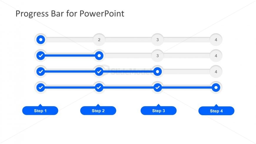 4 Step Progress Bar PowerPoint - SlideModel