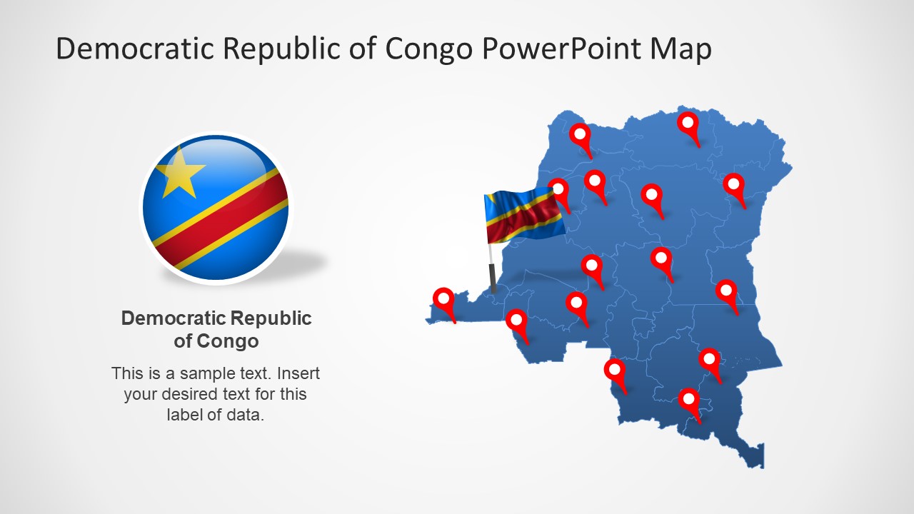 Editable Democratic Republic of Congo PowerPoint Map - SlideModel