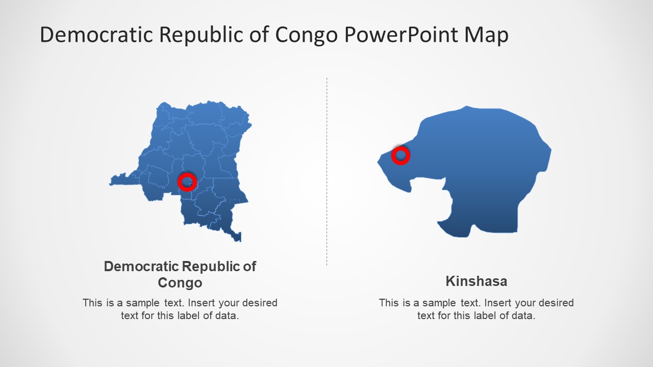 Editable Democratic Republic of Congo PowerPoint Map - SlideModel