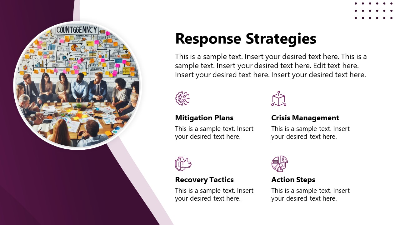 Response Strategies Slide with Icons - SlideModel