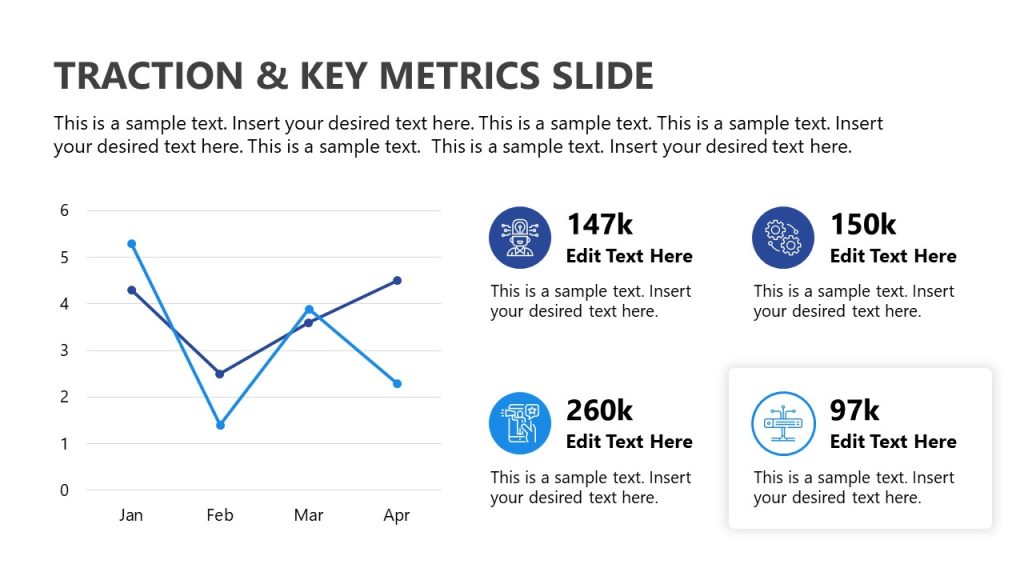 Editable Slide with Line Chart - Professional Pitch Deck Presentation ...