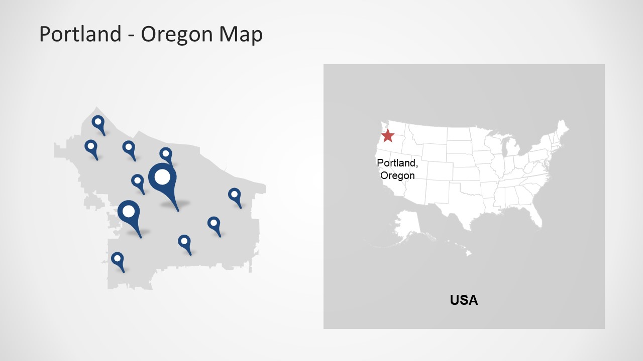 Portland Oregon PowerPoint Map - SlideModel